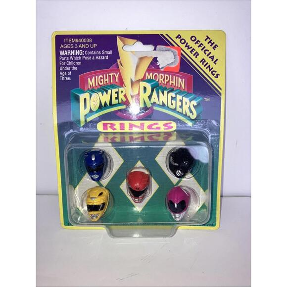 Toys | Vintage 1993 Mighty Morphin Power Rangers Official 5 Power Rings ...